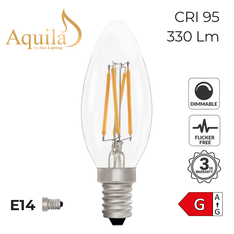 Clear Candle Dimmable LED Light Bulb (Small Screw In) - Buy Direct